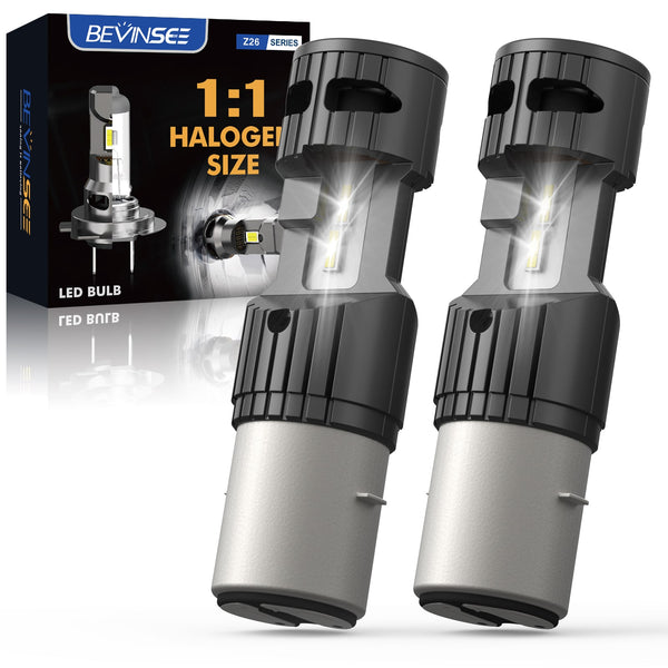 BEVINSEE BA20D H6 LED Motorcycle Headlight 70W 12000LM Hi/Lo Beam ...